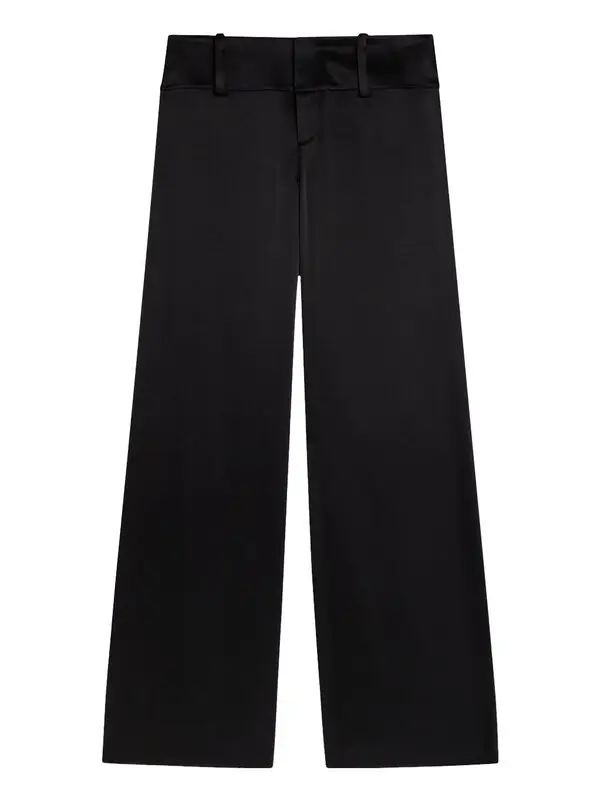Alice + Olivia Olivia Wide-leg Satin Trousers - Black