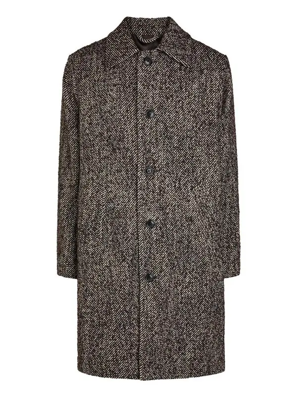 Nn07 Franco Patterned Wool-blend Coat - Grey
