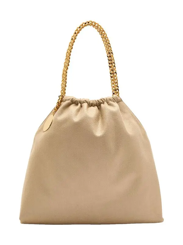 Stella McCartney Falabella Drawstring Faux Suede Tote - Cream