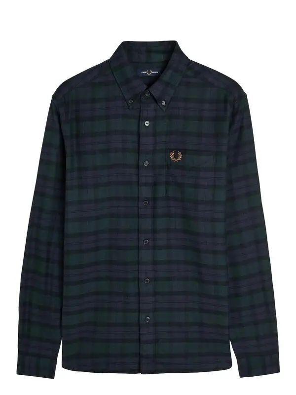 Fred Perry Blackwatch Tartan Flannel Shirt - Navy
