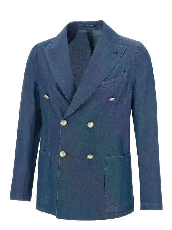 MARCHESANI Peaked -lapels Double-breasted Blazer - Blue
