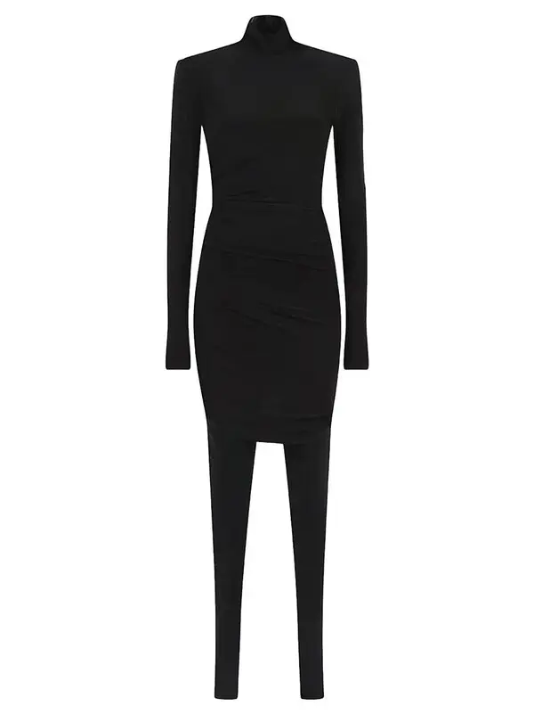 Norma Kamali Diana Ruched Mini Dress - Black