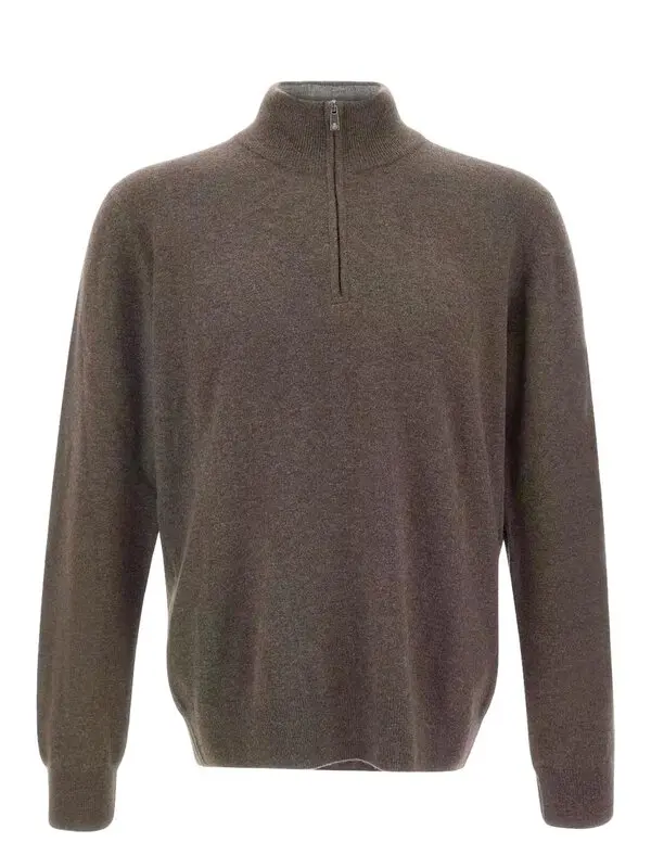 DELLA CIANA Zipped-neck Sweater - Brown