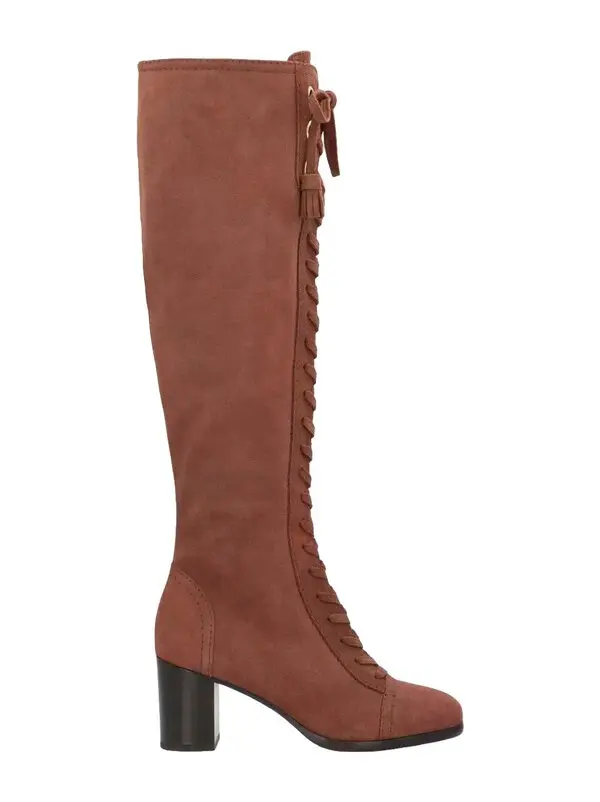 Alberta Ferretti Lace-up Knee High Boots - Brown
