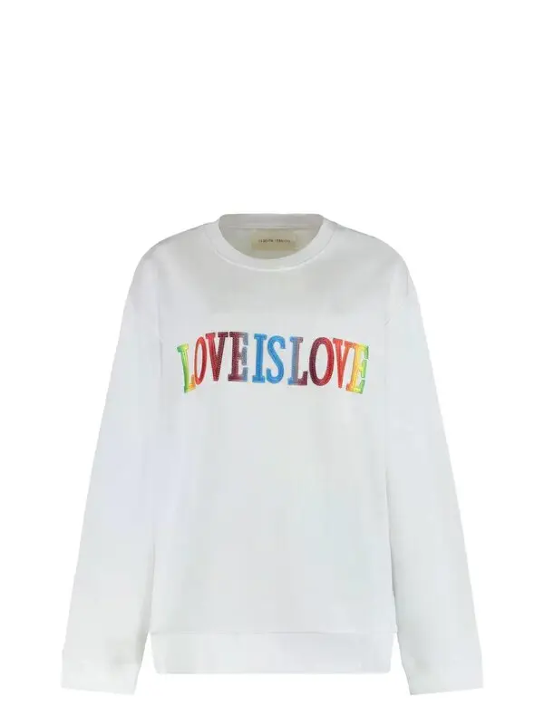 Alberta Ferretti Letters-embroidered Sweatshirt - White