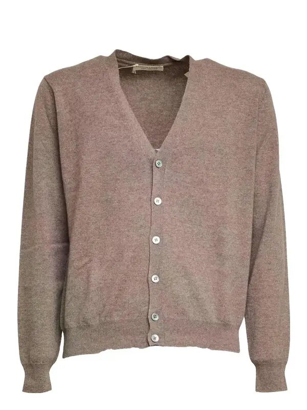 FILIPPO DE LAURENTIIS Buttoned V-neck Cardigan - Neutrals