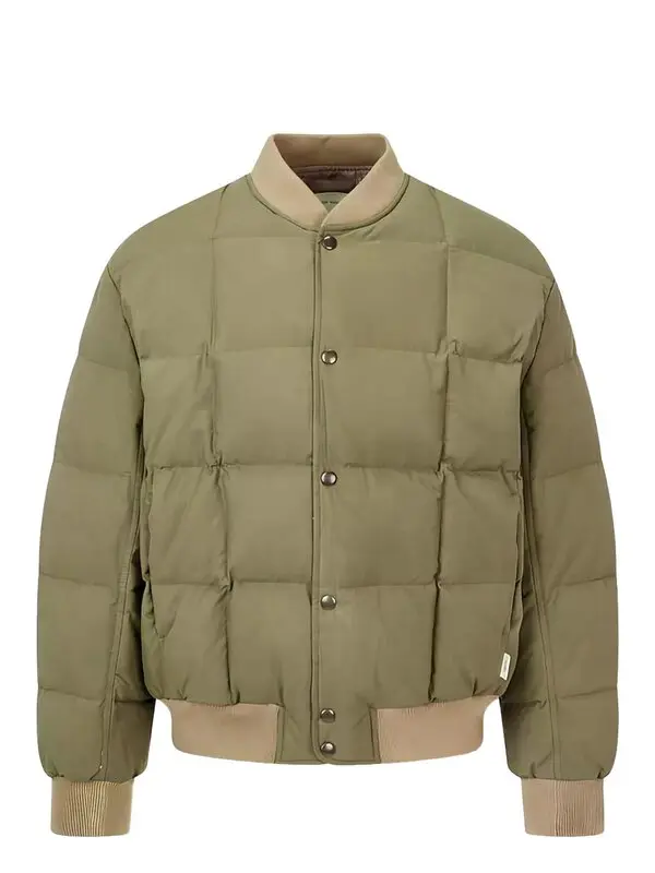MAN ON THE BOON. Quilted Duck Down Padded Bomber Jacket - Green