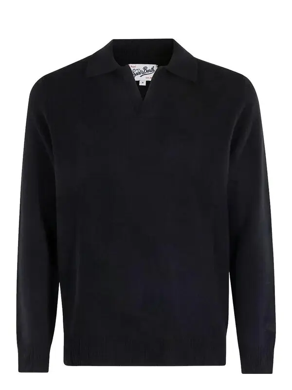 MC2 SAINT BARTH Covent Wool Polo Sweater - Black
