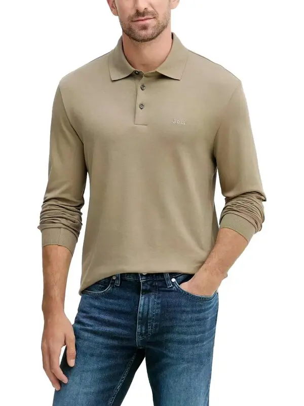 BOSS Long-sleeve Polo Shirt - Neutrals