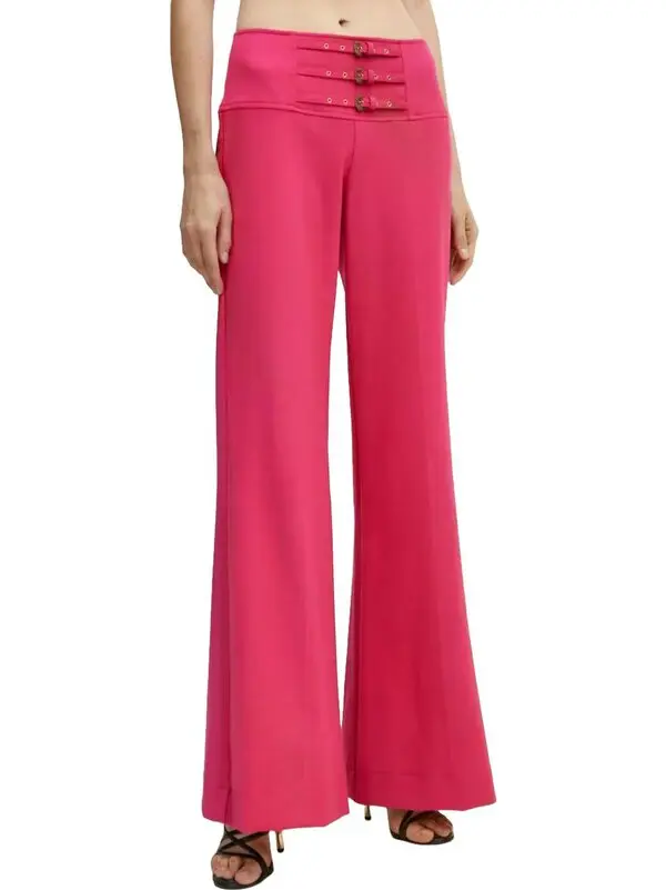 Versace Buckle-detail Wide Leg Trousers - Pink