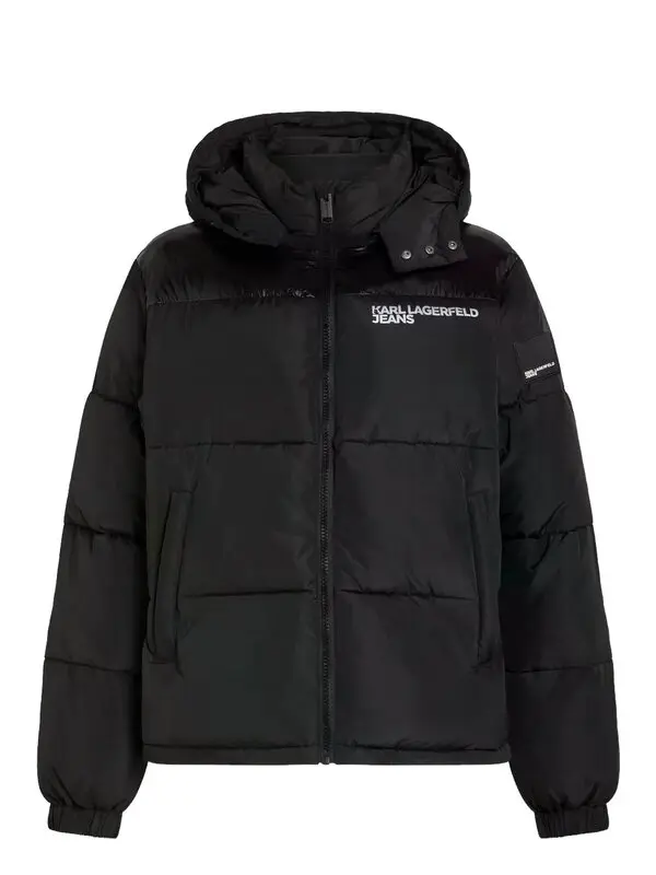 Karl Lagerfeld Logo-print Puffer Jacket - Black