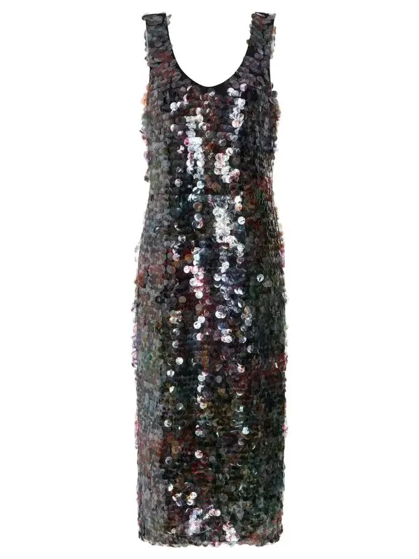 MARIE OLIVER Olympia Sequin Midi Dress - Black