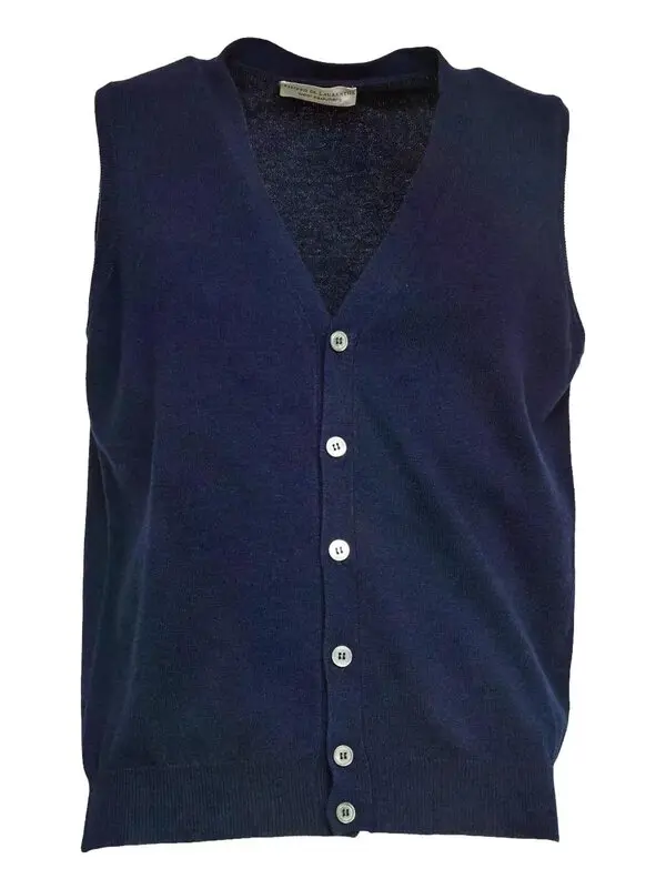 FILIPPO DE LAURENTIIS Buttoned Wool Waistcoat - Blue