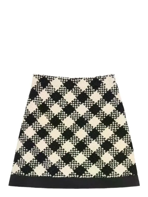 Valentino Garavani Damier Tweed Mini Skirt - Black