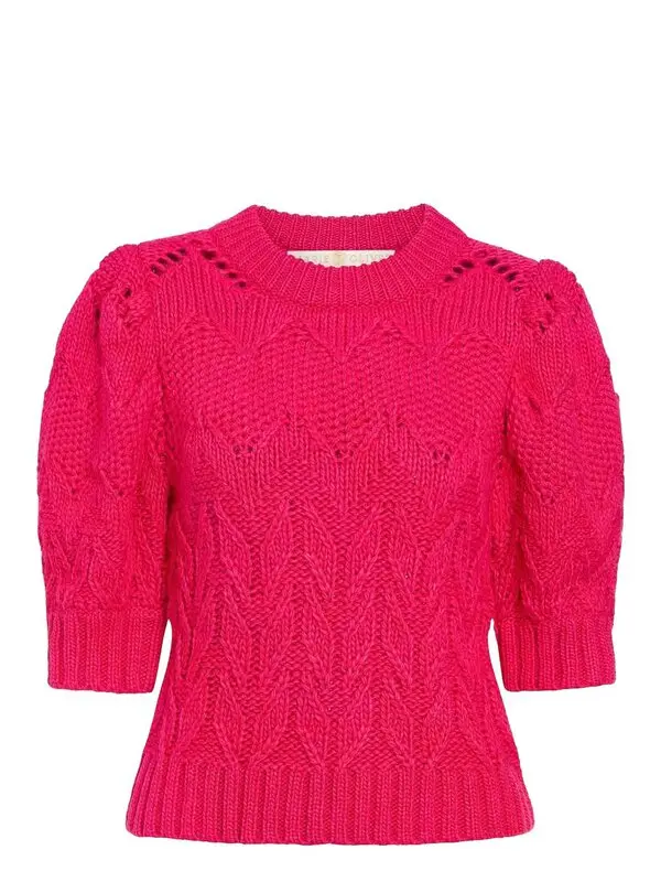 MARIE OLIVER Vayda Puff-sleeves Sweater - Pink