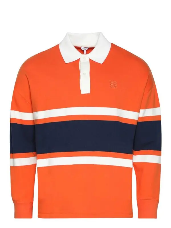 Loewe Long Sleeve Polo And Navy Blue - Orange