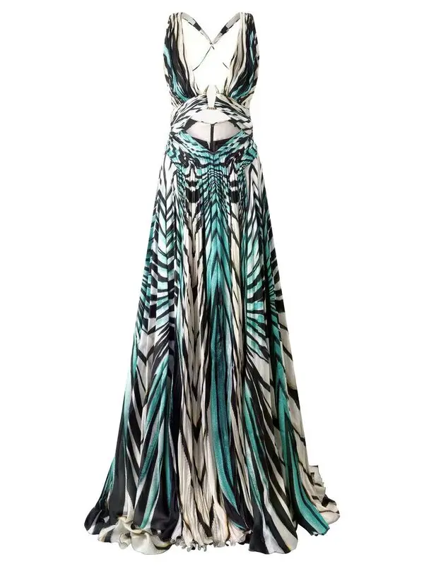 Roberto Cavalli Printed Maxi Dress - Blue