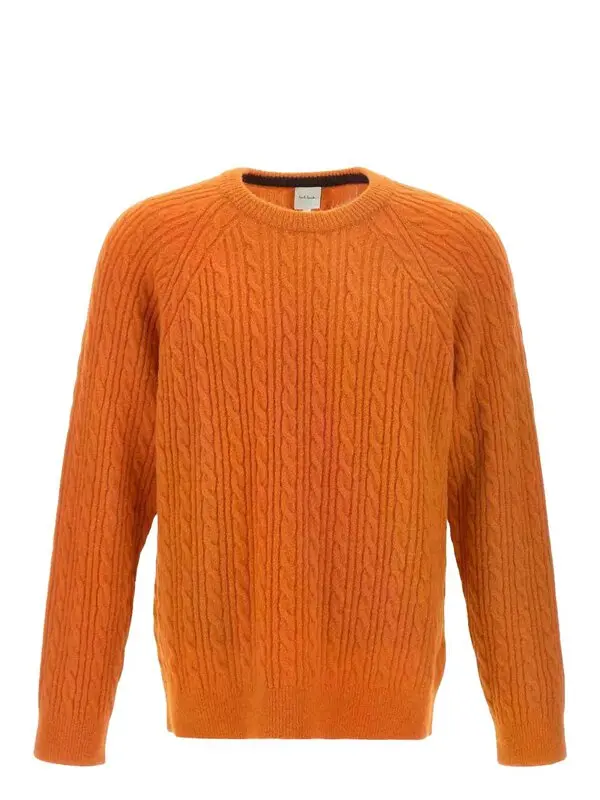 Paul Smith Cable-knit Crew Neck Sweater - Orange