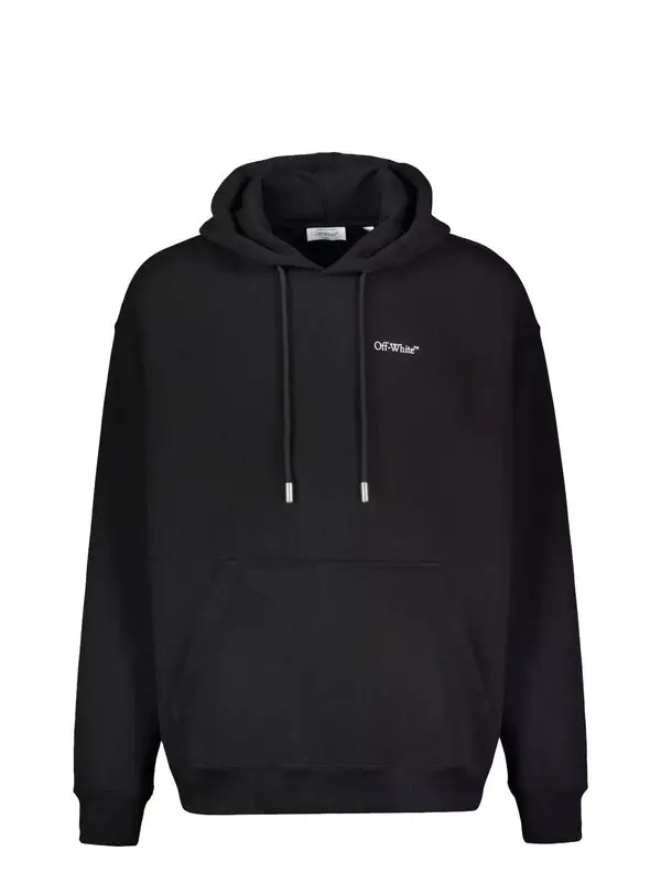 Off-White Arrow Motif Drawstring Hoodie - Black