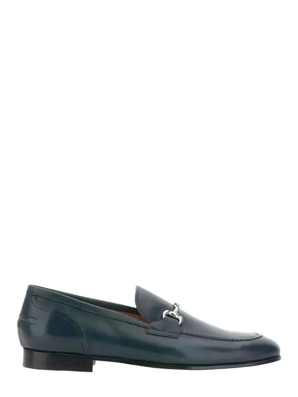 DUCA DEGLI ABRUZZI Leather Loafers With Metal Detail - Blue