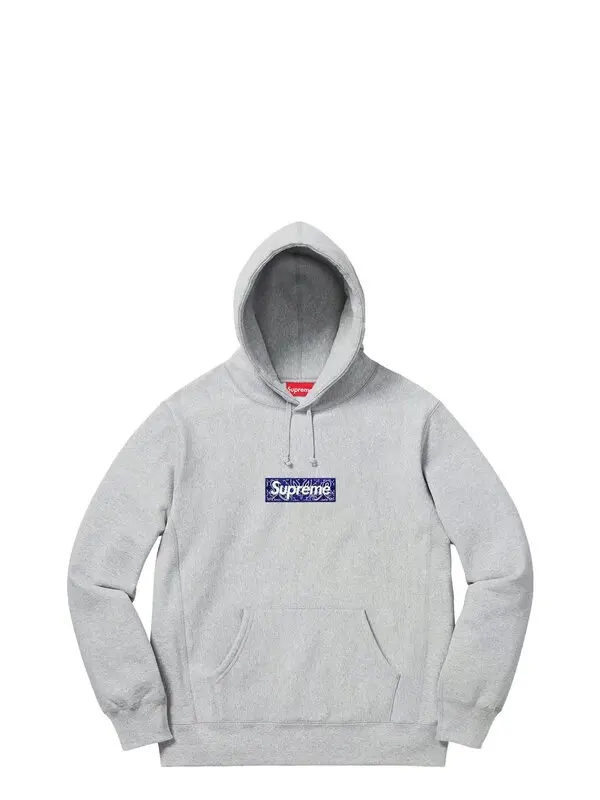 Supreme Bandana Box Logo Hooded Sweatshirt - Grey