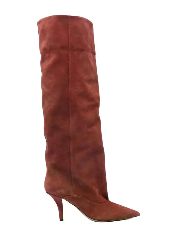 Paris Texas Ines Reverse Pointed Boots - Red