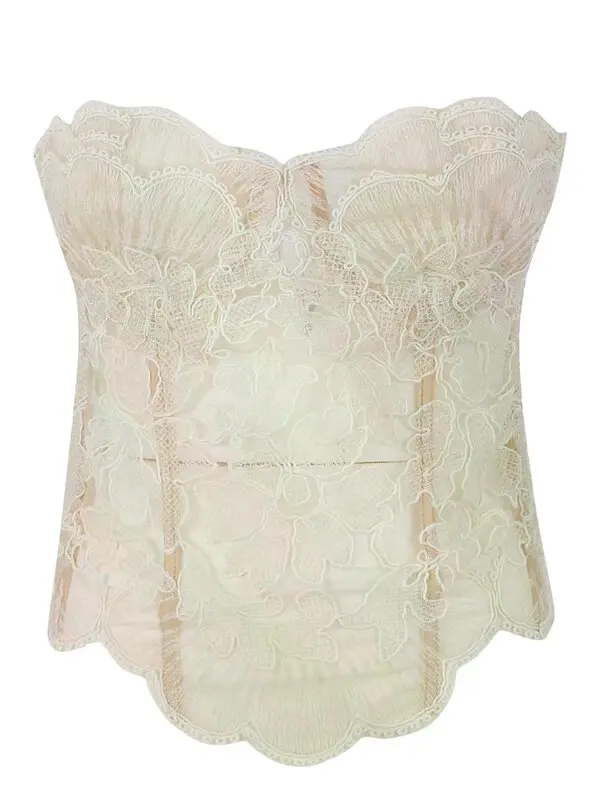 Ermanno Scervino Floral Lace Top - Neutrals