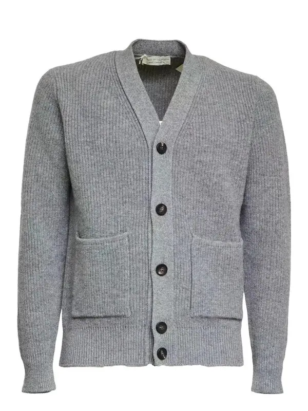 FILIPPO DE LAURENTIIS Ribbed-knit Cardigan - Grey