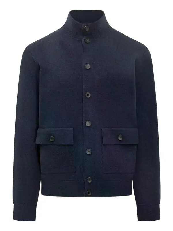 FILIPPO DE LAURENTIIS High-neck Cardigan - Blue
