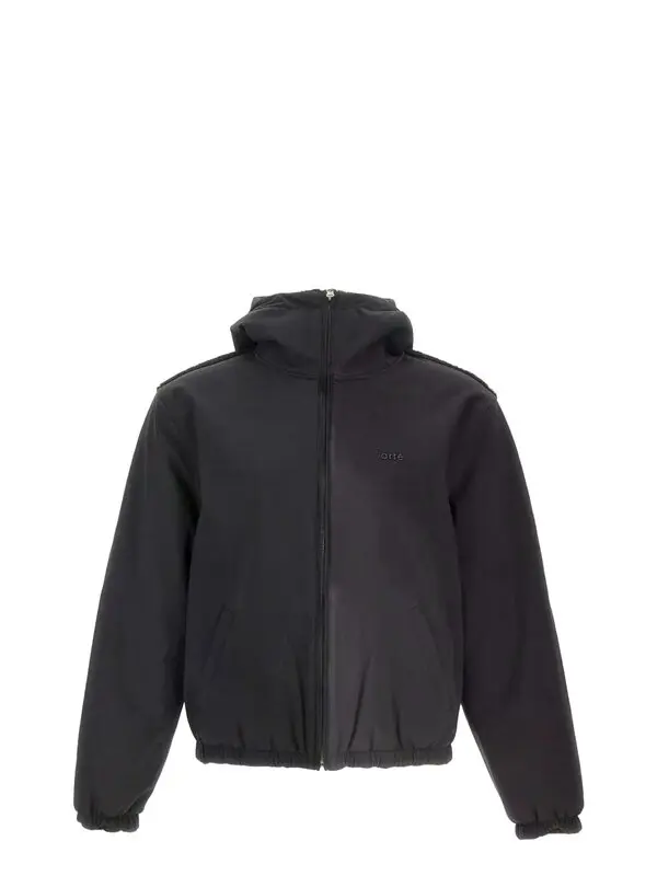 ARTE ANTWERP Elasticated Trims Fleece-panel Hooded Jacket - Black