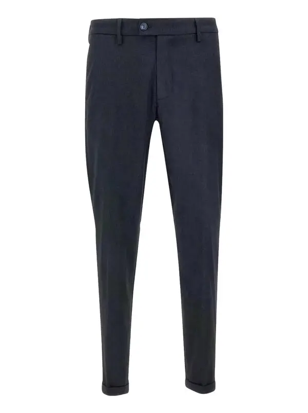 RE-HASH Tapered Trousers With Turn-up Hem - Blue