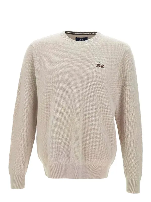 LA MARTINA Embroidered-logo Sweater - Neutrals