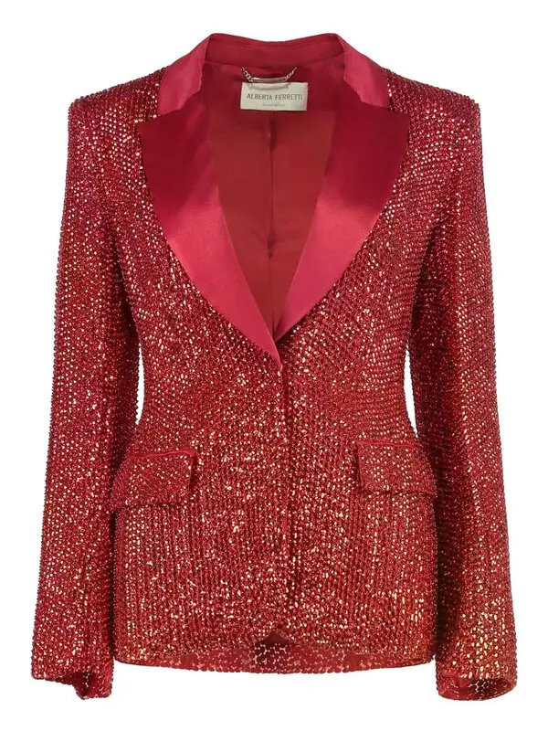 Alberta Ferretti Sequin-embellished Blazer - Red