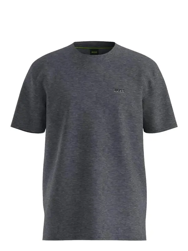 BOSS Logo-embroidered Cotton T-shirt - Grey