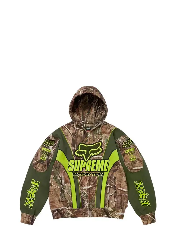 Supreme X Fox Racing® Zip-front Hoodie - Brown