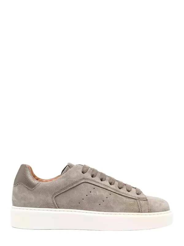DOUCAL'S Perforated Leather Trainers - Grey