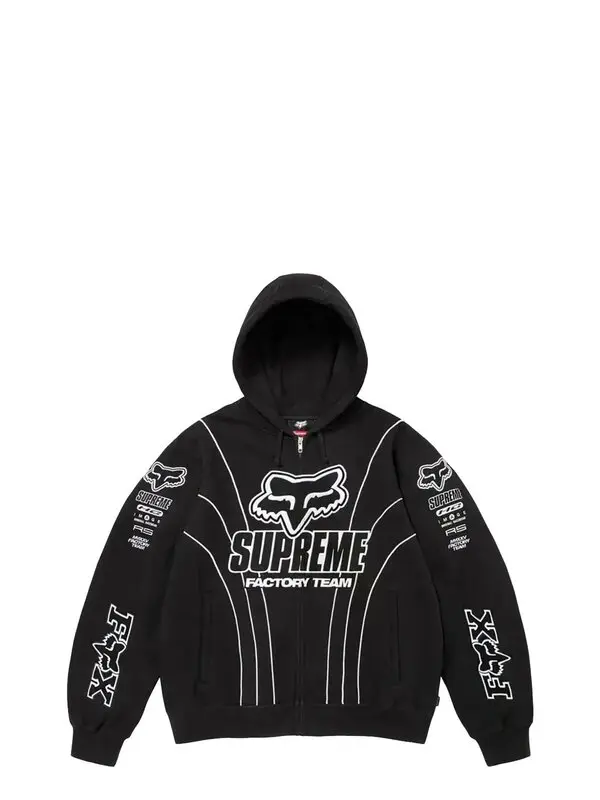 Supreme X Fox Racing® Zip-up Hoodie - Black