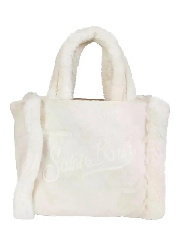 MC2 SAINT BARTH Shearling-trim Mini Tote Bag - Neutrals