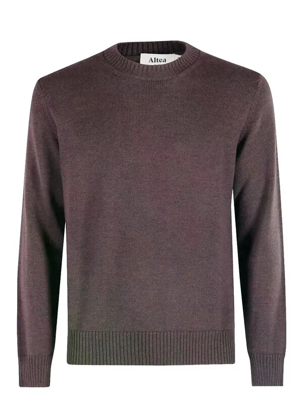 Altea Ribbed Crew Neck Sweater - Brown