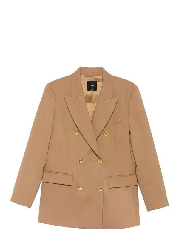 Pinko Double-breasted Button-up Blazer - Brown