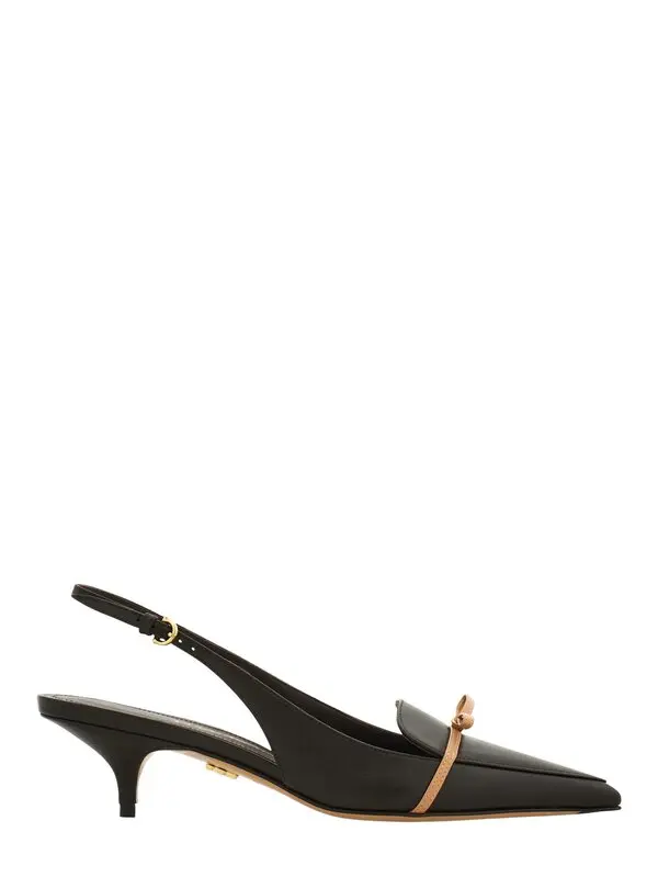 FERRAGAMO Slingback With Bow Detail - Brown