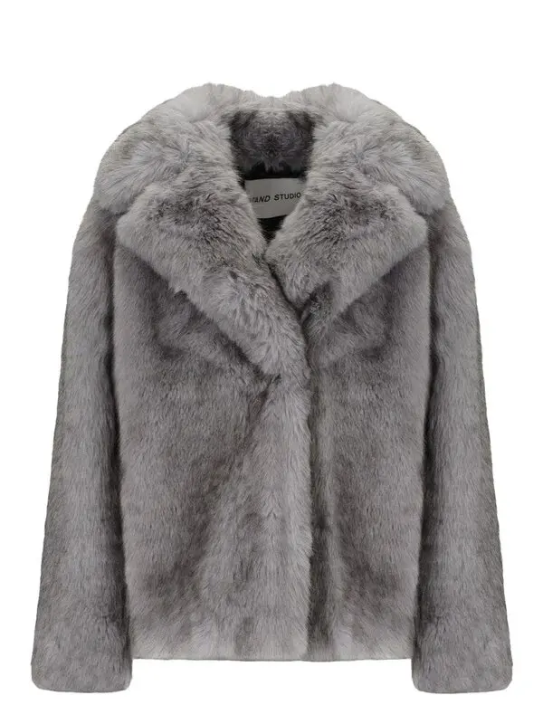 STAND STUDIO Valentina Faux Fur Jacket - Grey