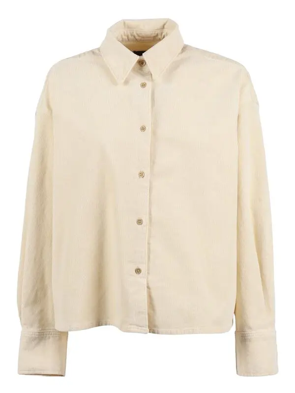 7 For All Mankind Nina Cropped Shirt - Beige