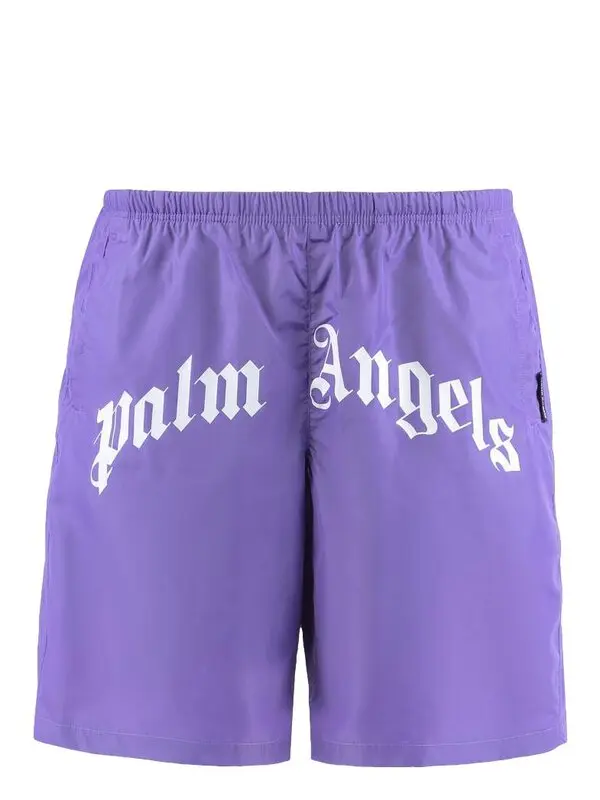 Palm Angels Nylon Beach Shorts - Purple