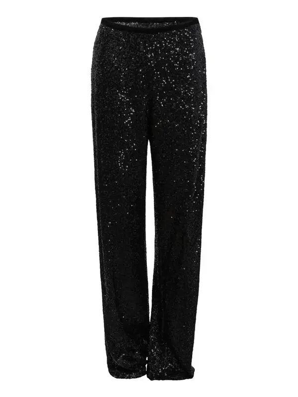 F.IT Sequin-embellished Pants - Black