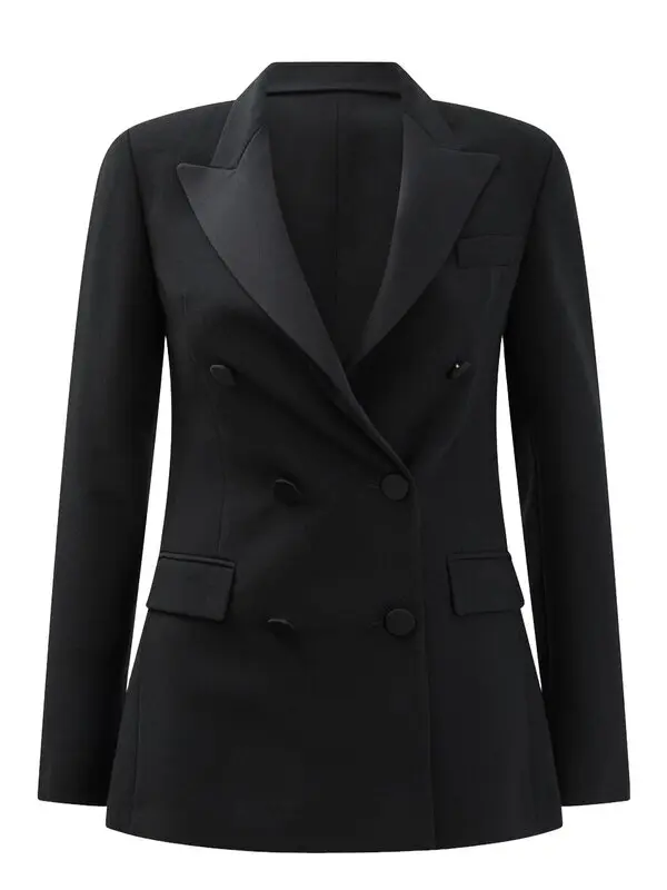 SEMPER Double-breasted Blazer Jacket - Black