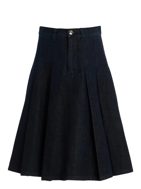 RÙADH The Reid Cotton Midi Skirt - Black