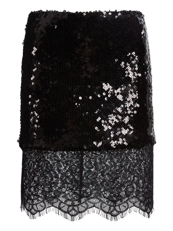 Françoise Jenny Sequined Skirt - Black