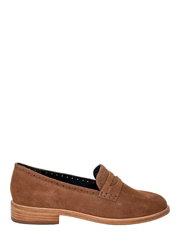 L'Agence Avriel Brogue Loafer - Sand Suede