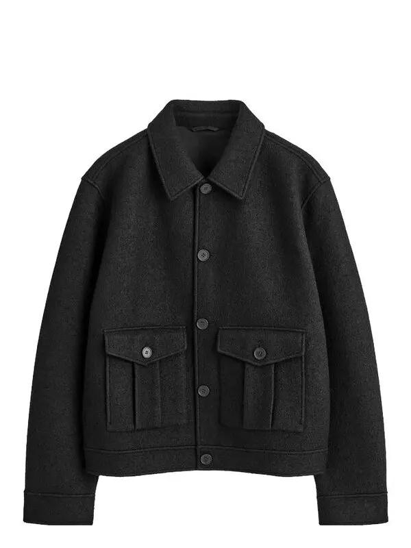 Cos Boiled-wool Jacket - Black